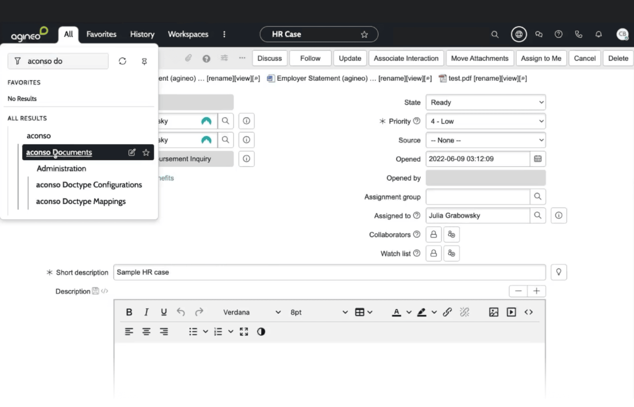 Digitale HR-Dokumente in ServiceNow mit aconso